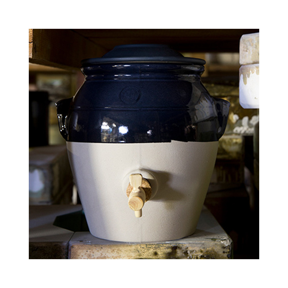 Digoin stoneware 3L vinegar pot with tap