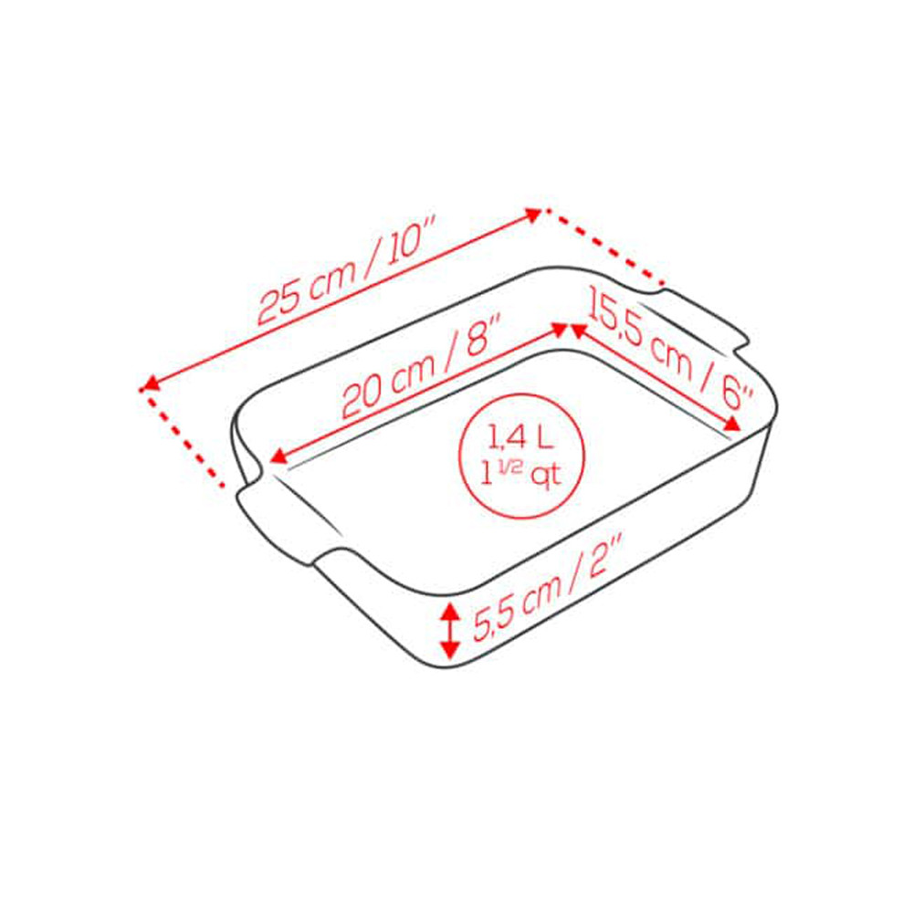 Peugeot Appolia rectangular oven dish - 5 colors 4 sizes