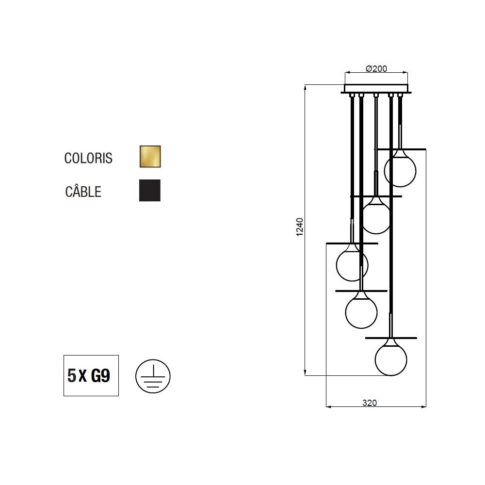 Aluminor Cascade S chandelier pendant