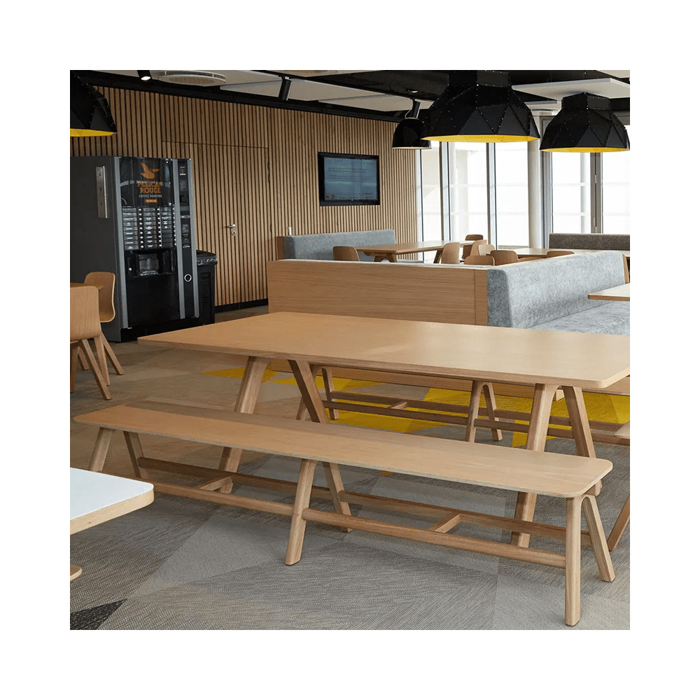 Dasras Chevron oak wood bench - 9 finishes 3 sizes