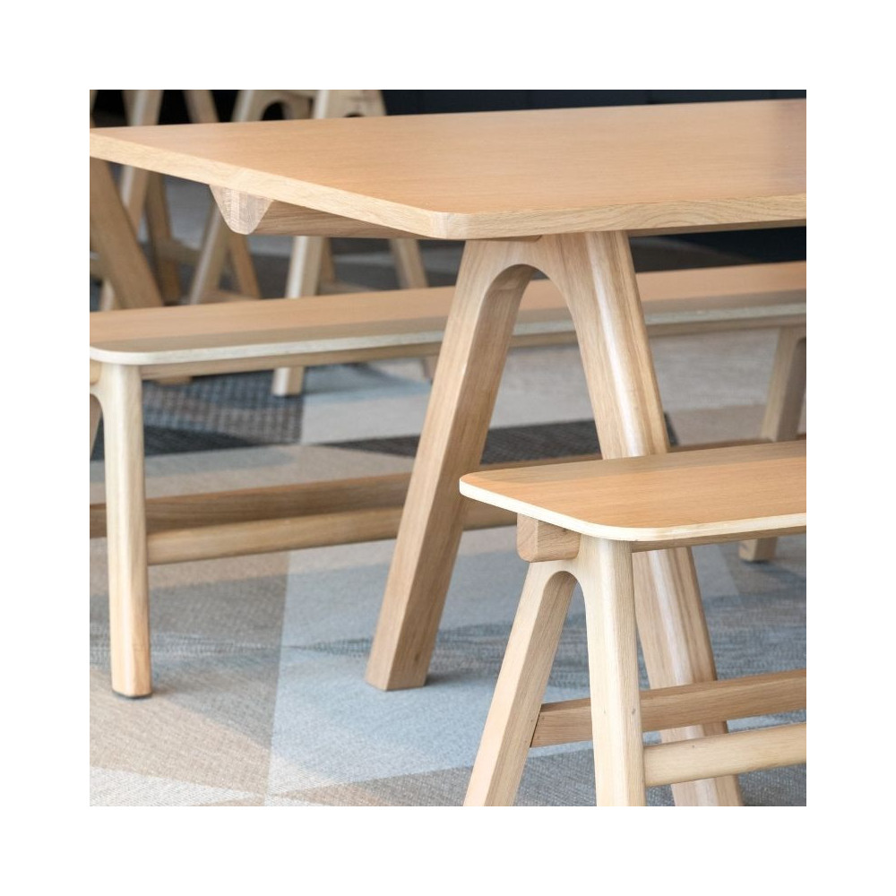 Dasras Chevron oak wood bench - 9 finishes 3 sizes