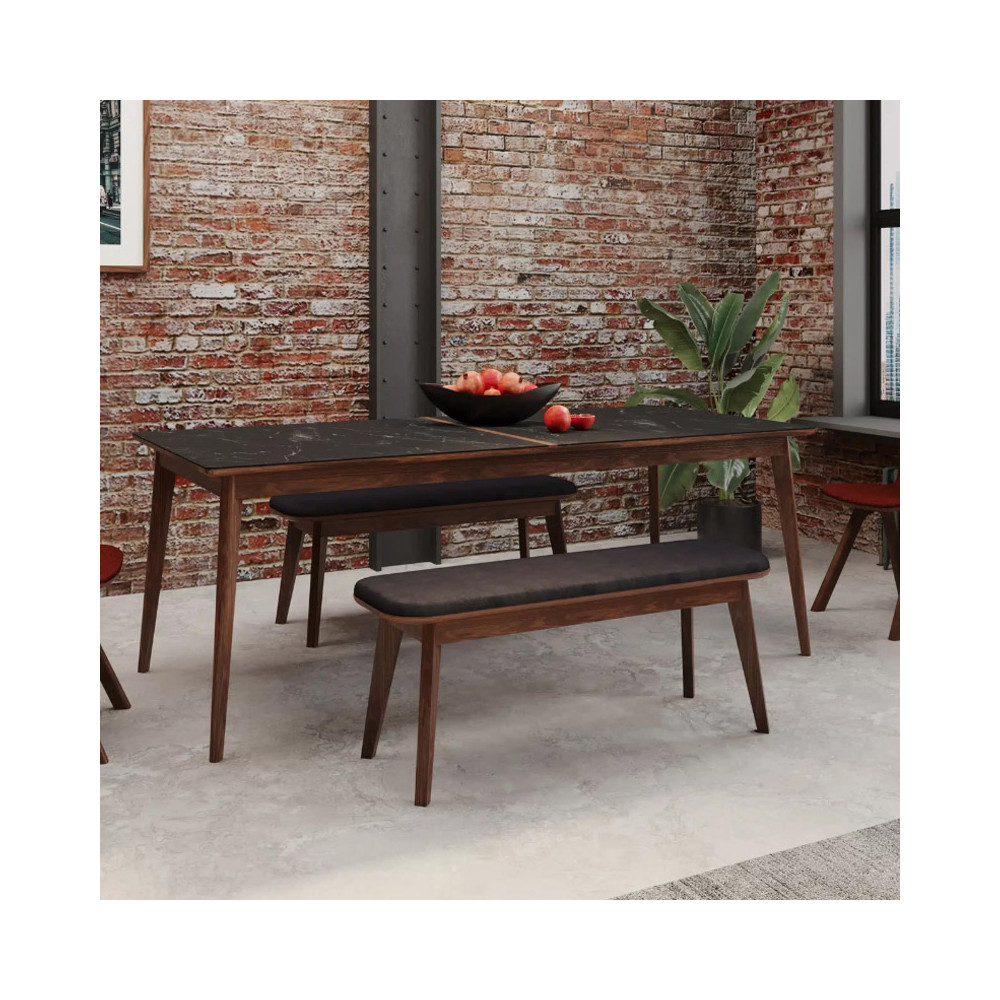 Dasras Snack Bench in oak wood and fabric - 9 finishes 3 sizes