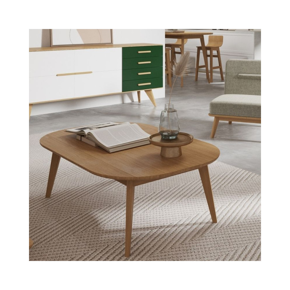 Dasras Snack rectangular coffee table in oak or walnut wood - 10 finishes 2 sizes