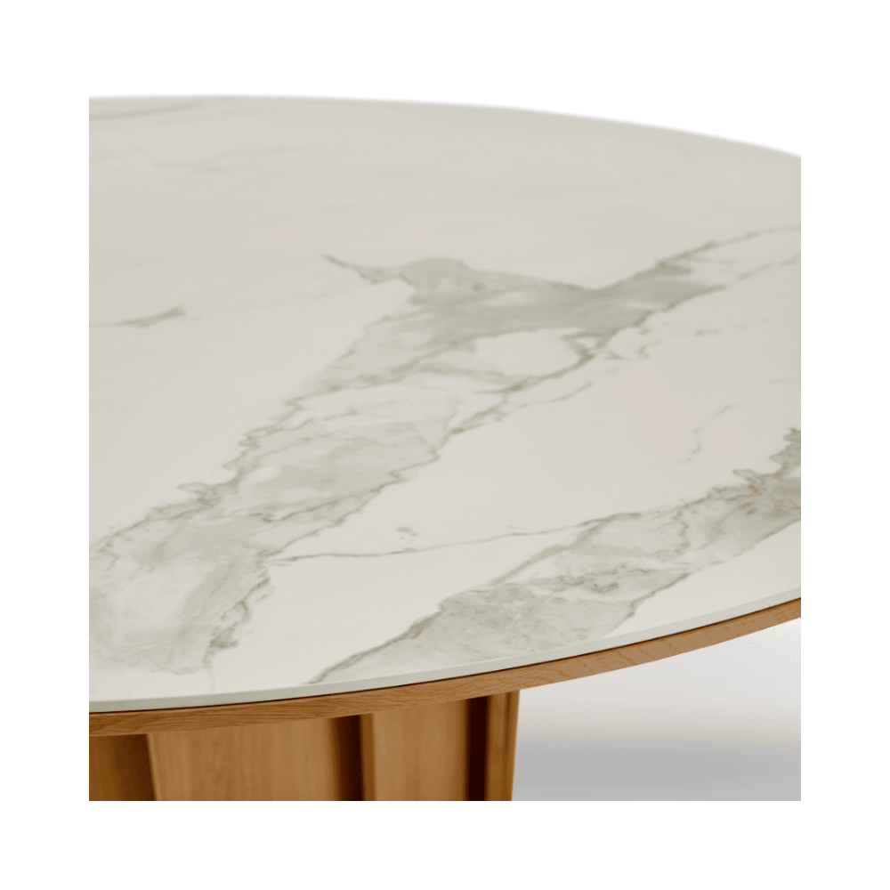 Dasras Volute Fixed dining table ceramic wood oak or walnut H.75 - 10 ...