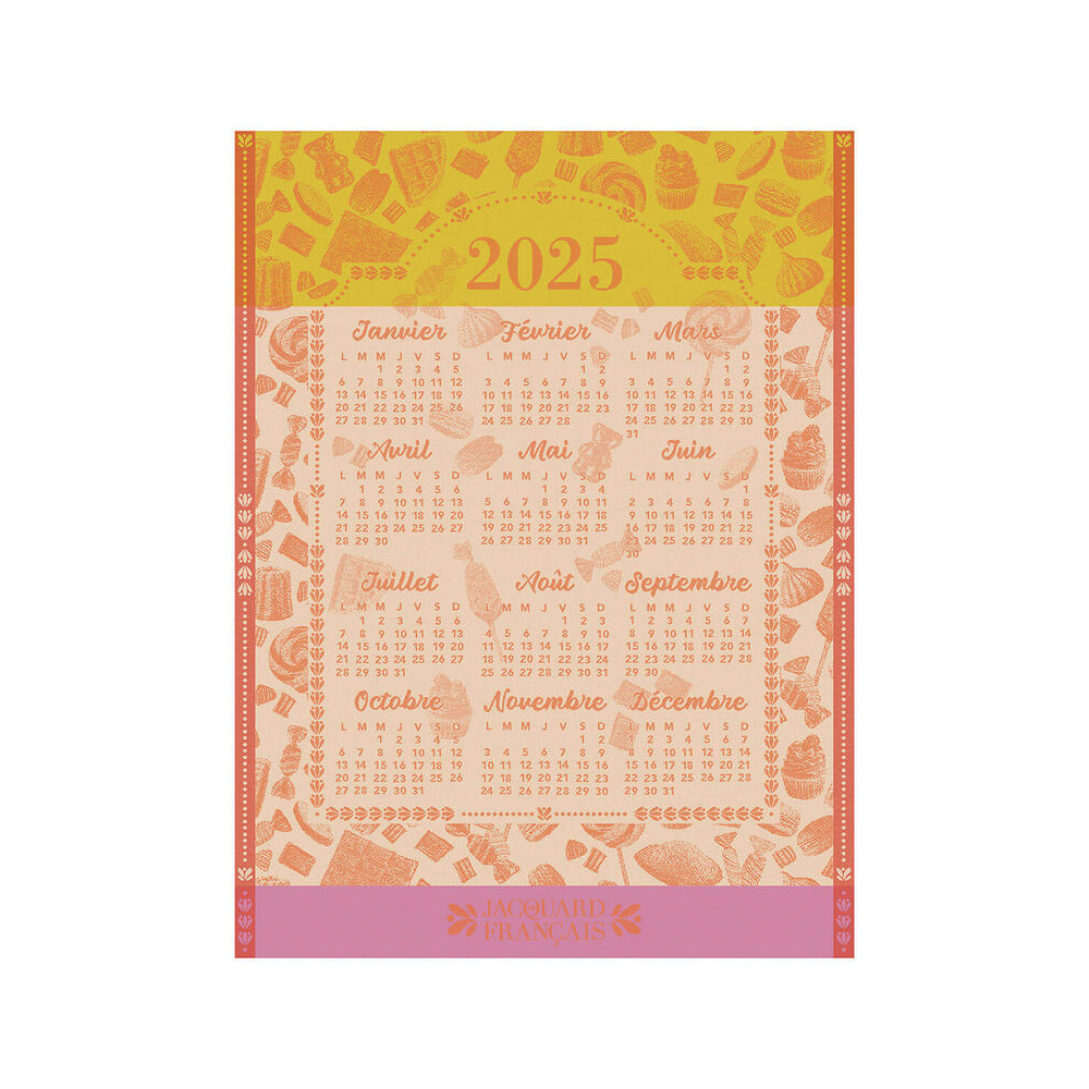 LE JACQUARD FRANCAIS Tea towel Calendar 2025 in cotton